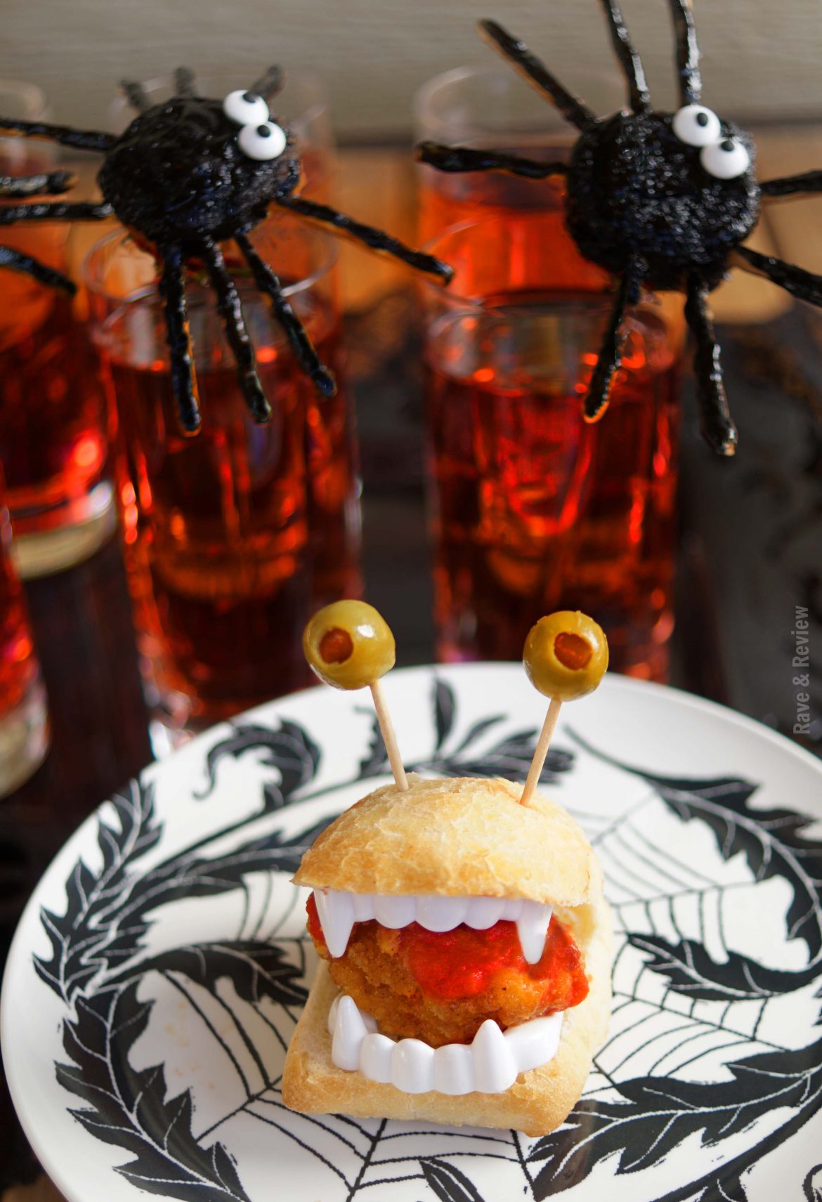 Spooky swizzle sticks and chicken sliders for Halloween - Rave & Review